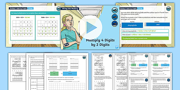 👉 White Rose Maths Compatiable Y5 'Multiply 4-digits by 2-digits'.
