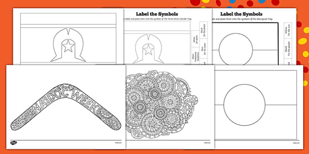 FREE! - NAIDOC Week Mindfulness Colouring Sheet and Flag Colouring Pages
