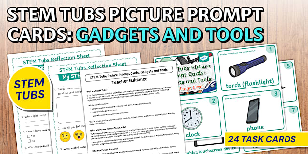 STEM Tubs Picture Prompt Cards: Gadgets and Tools