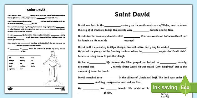 St. David's Day Worksheet | Primary Resources