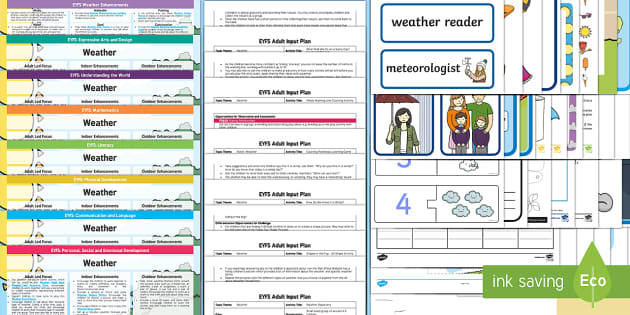 EYFS Weather Lesson Plan Enhancement Ideas and Resources Pack