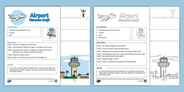Airport Diorama Craft - Transport - KS1 (teacher made)