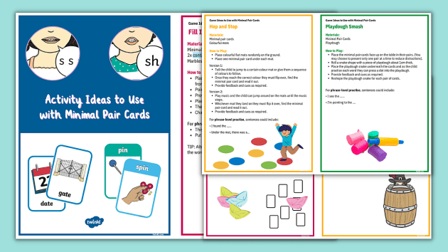 Minimal Pairs Therapy Activities and Minimal Pairs Games