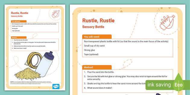 Rustle, Rustle Sound Sensory Bottle (teacher made) - Twinkl
