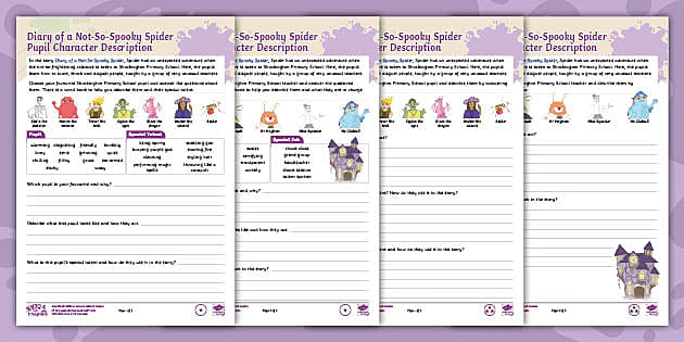'Diary of a Not-So-Spooky Spider' Character Description