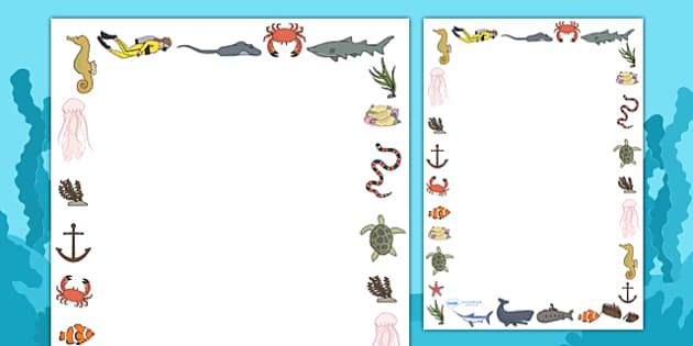 Under the Sea Page Borders (Full Border) - Under the Sea, sea
