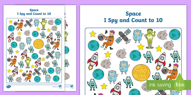 Space I Spy and Count Activity to 10 (teacher made) - Twinkl