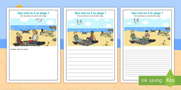 Supports imagés pour la production d'écrits : Un pique-nique à la plage