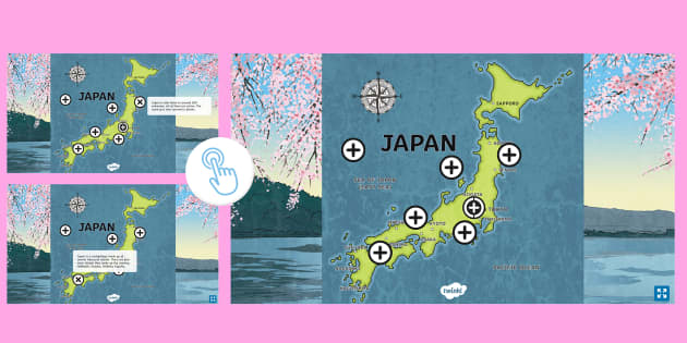 Japan Map Hotspot Activity - Year 6 Geography - Twinkl