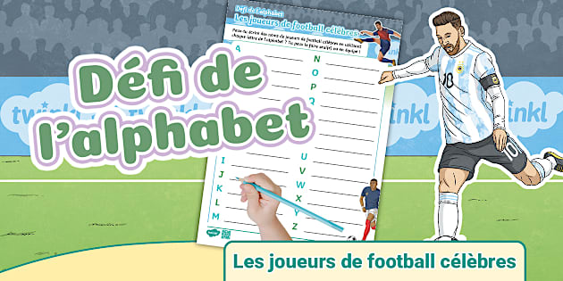 Feuille de travail : Défi de l'alphabet - Les joueurs de football célèbres
