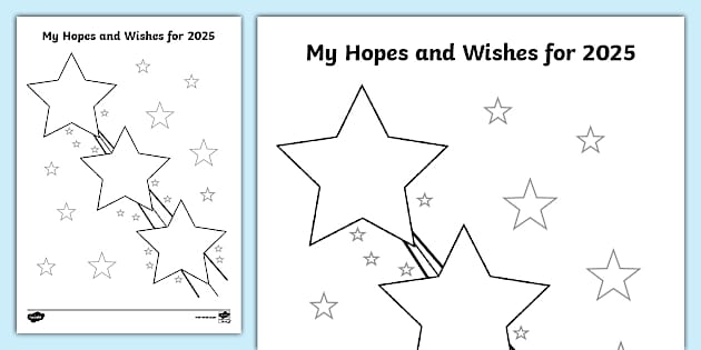 My Hopes and Wishes for 2025 Worksheet - Twinkl