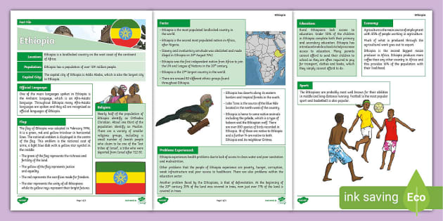 Ethiopia (Fact File) (teacher made) - Twinkl