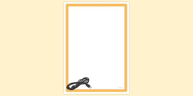 Power Cord Page Border (teacher made) - Twinkl