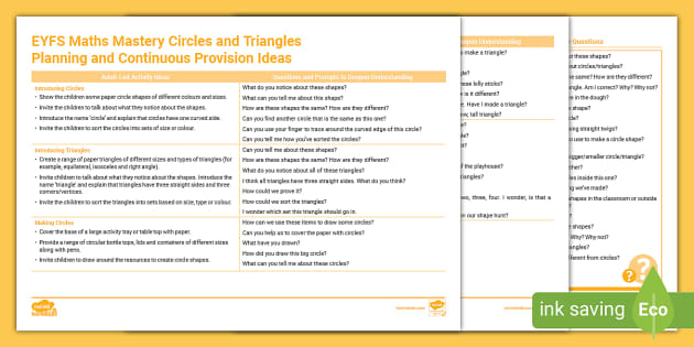 EYFS Maths Circles and Triangles Plan & Continuous Provision
