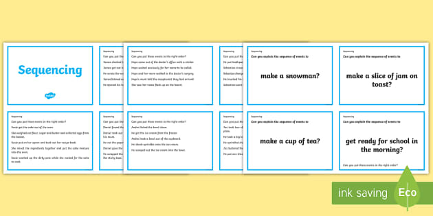 Guided Reading Skills Task Cards Sequencing - guided reading