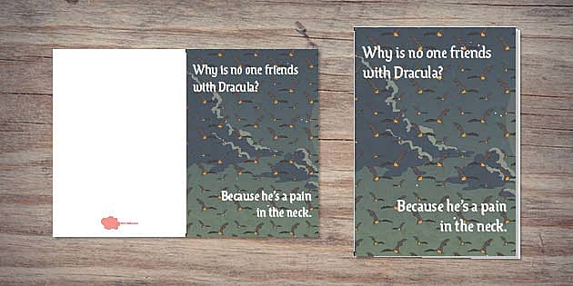 Dracula Joke Card | Twinkl Party (teacher made) - Twinkl