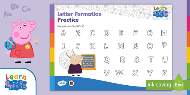 FREE! - Peppa Pig: Upper-Case Letter Formation - Twinkl