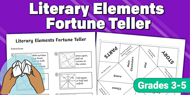 Literary Elements Fortune Teller for 3rd-5th Grade