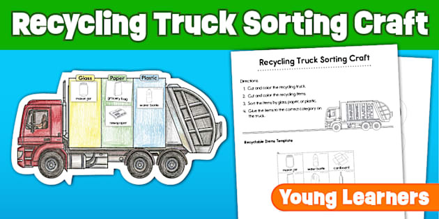 Recycling Truck Sorting Craft for K-1st Grade | Earth Day