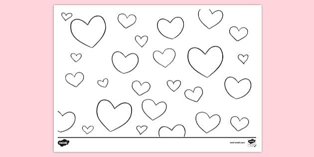 FREE! - Hearts Colouring Sheet (teacher made) - Twinkl