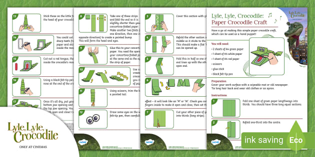 FREE! - Paper Crocodile Craft | Lyle, Lyle, Crocodile | Twinkl