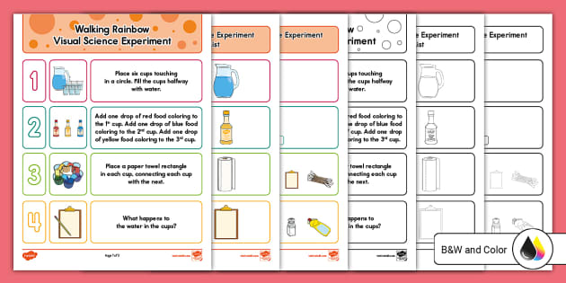 Walking Rainbow Visual Science Experiment (teacher made)