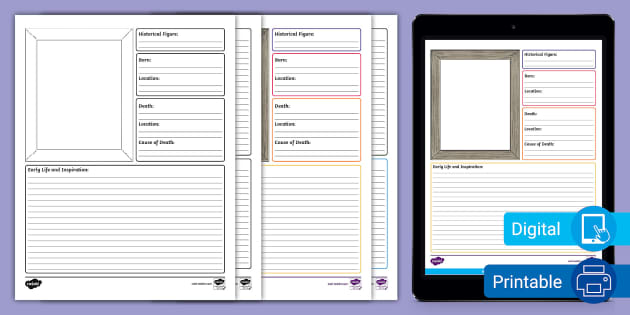Historical Figure Doodle Organizer for 6th-8th Grade