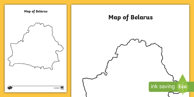 Belarus Map Colouring Page (teacher made) - Twinkl
