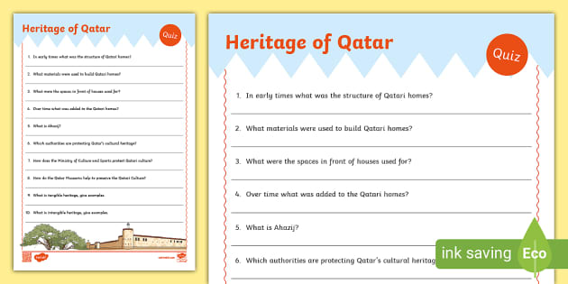 Qatar's Heritage Quiz (teacher made) - Twinkl