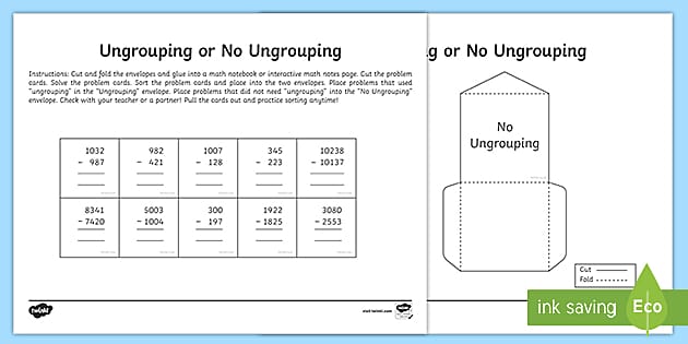 Regrouping Subtraction Interactive Math Activity - Twinkl