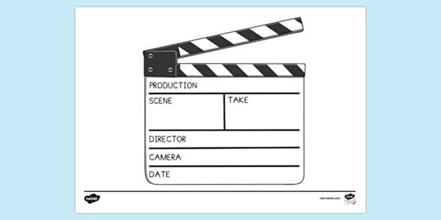 FREE! - Clapperboard Colouring | Colouring Sheets - Twinkl