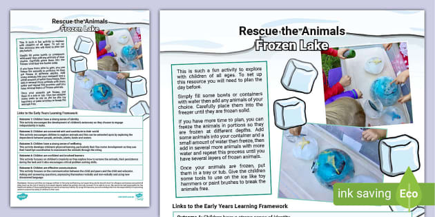 Rescue the Animals Frozen Lake (teacher made) - Twinkl