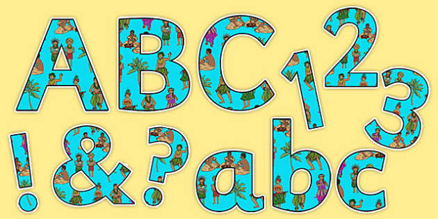 FREE! - Pacific Islands Themed Display Letters and Numbers Pack