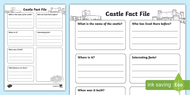 Castle Fact File Template,Castle Writing,castles ks1