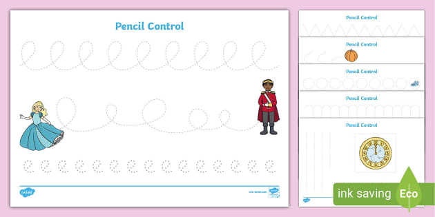 Cinderella Pencil Control Sheets - Twinkl