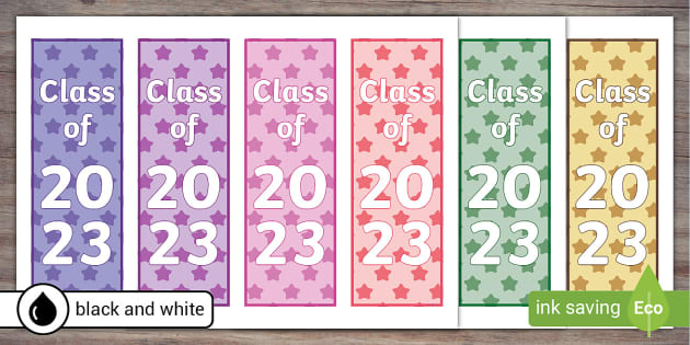 Class of 2023 Stars Bookmarks | Twinkl Party (teacher made)