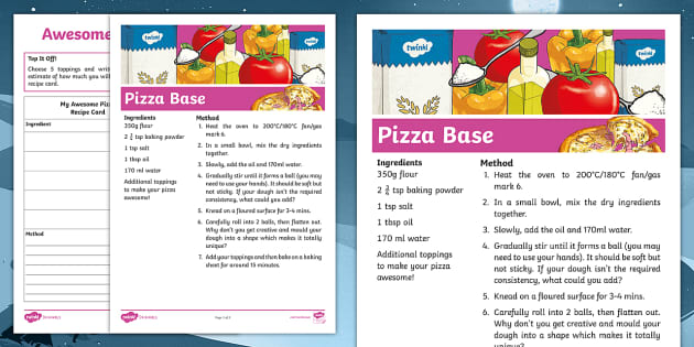 Awesome Pizza Recipe (teacher made)