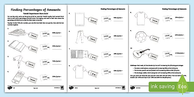 Percentages Of Amounts Worksheets Primary Resources Percentages Of Amounts Worksheets Primary Resources