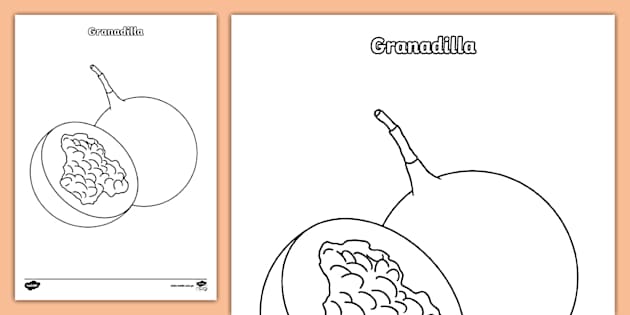 Ficha: Granadilla para colorear