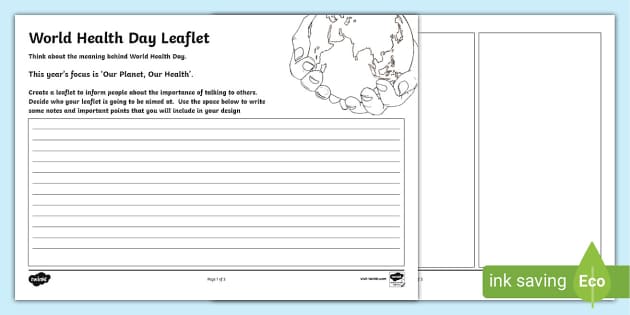 World Health Day Design a Leaflet Worksheet / Worksheet
