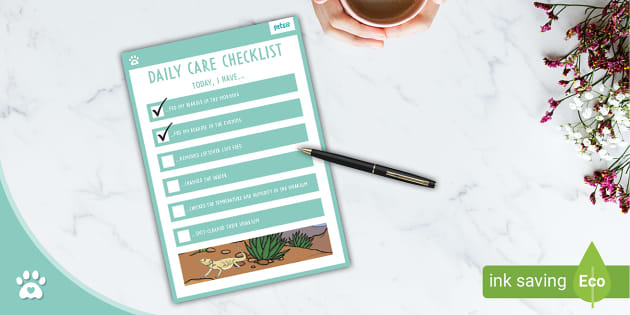 Bearded Dragon Care Information Worksheet Checklist | Twinkl