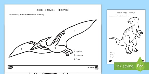 Dinosaurs Color by Number (teacher made)