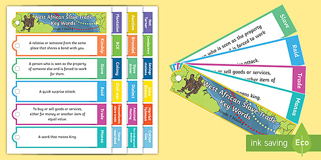 West African Slave Trade Key Words Flip Booklet