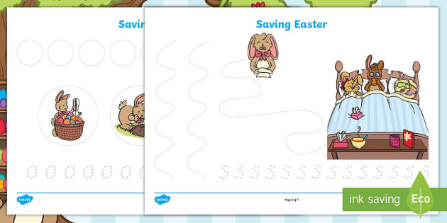 Saving Easter Pencil Control Worksheet / Worksheets
