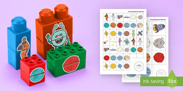 Space-Themed Matching Connecting Bricks Game