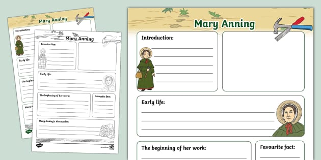Mary Anning Non-Chronological Report Template - Twinkl