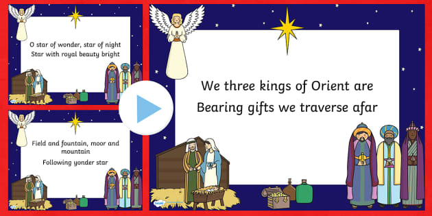 We Three Kings for children Christmas Carol Words / Lyrics