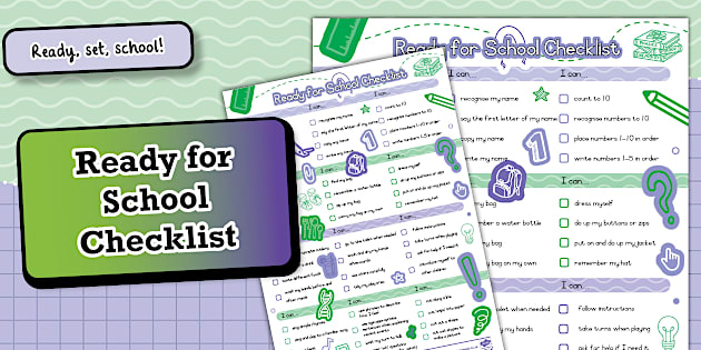 Parents - School Readiness: Ready for School Checklist