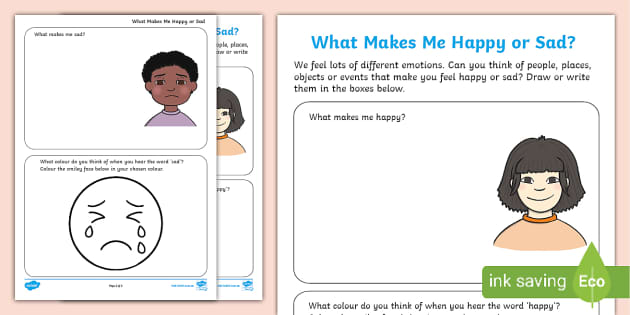 What Makes Me Happy? What Makes Me Sad? Activity Sheet