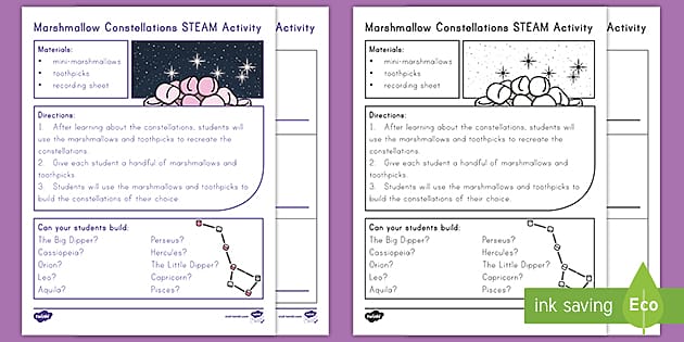 * NEW * Marshmallow Constellations STEAM Activity